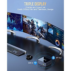 GMKtec Mini PC Preinstalled Windows 11 Pro Intel Core i7-11390H (Turbo 5.0 GHz) 32GB DDR4 1TB SSD Desktop Mini Computers WiFi 6, BT 5.2, DP, HDMI, RJ45 2.5G, USB3.2