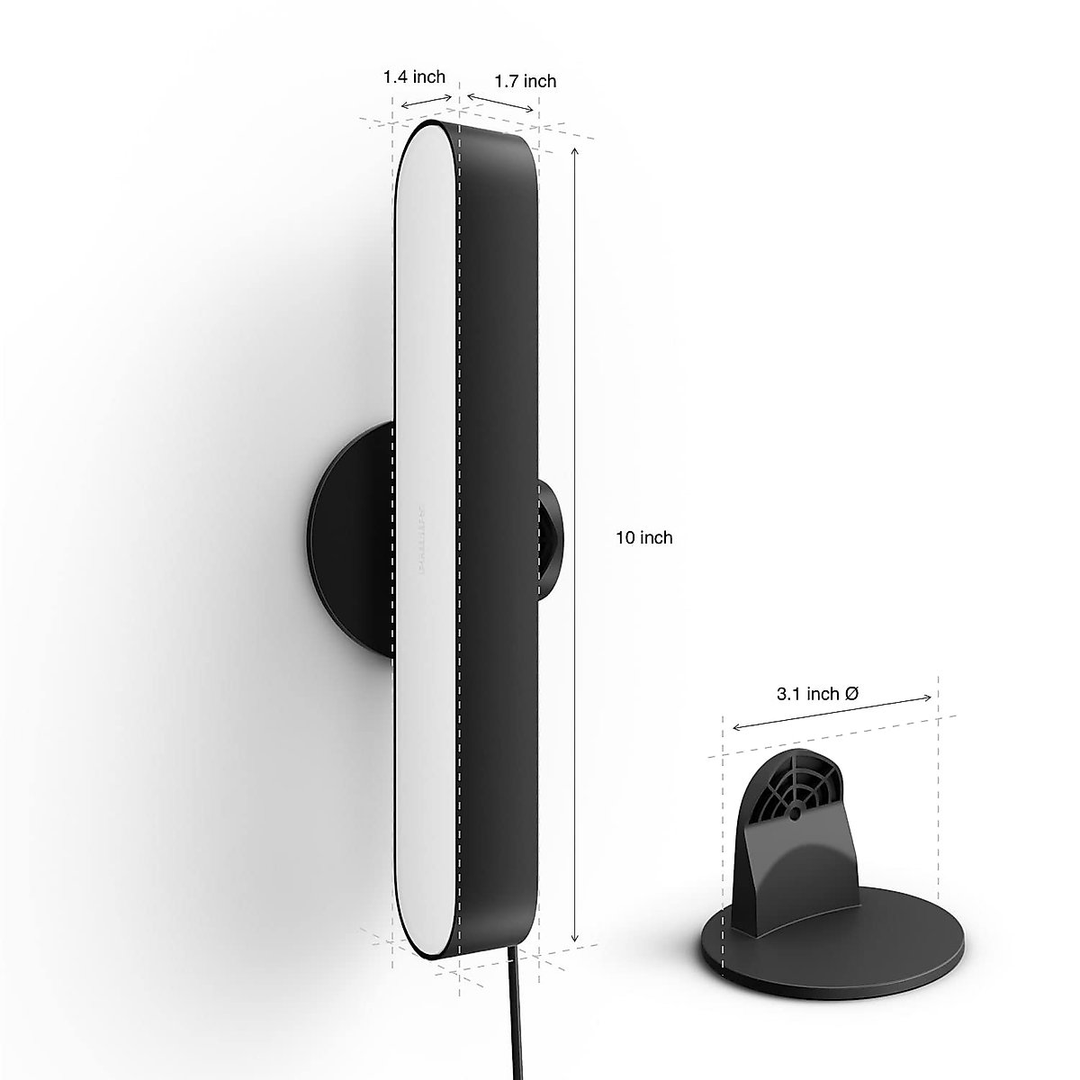 Philips Hue Smart Play Light Bar Extension, Black - White & Color Ambiance LED Color-Changing Light - 1 Pack - Requires Hue Bridge and Hue Play Light Bar Base Kit - Control with App or Voice Assistant