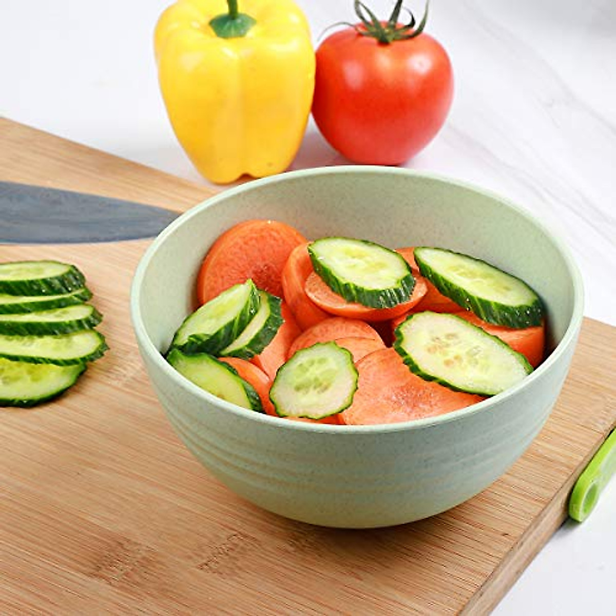 DUOLUV Unbreakable Cereal Bowls - Wheat Straw Fiber Lightweight Bowl Sets 4 - Dishwasher & Microwave Safe - for,Rice,Soup Bowls (24 OZ)