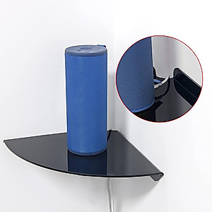 Ztexkee Acrylic Corner Floating Shelves, 2 Pack Acrylic Wall Mount Floating Corner Shelves Wall Storage Display Organizer for Bathroom Bedroom Living Room Kitchen Home Decor