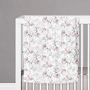 Aenne Baby, Muslin Swaddle Blanket for Girls, Infant Toddler Quilt, Swaddle Wrap for Girls, Luxurious Soft and Silky Stroller Cover, Floral Poppy Pink Blankie, Large 47"x 47", 1 Pack