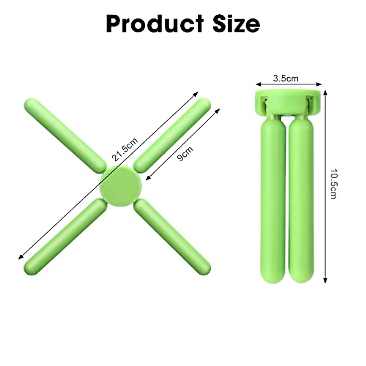 10 Pcs Non Slip Foldable Silicone Trivet Heat Resistant Insulation Pad Expanding Silicone Pot Holder Pad with Collapsible Cross Design Save Much Space, Multicolor