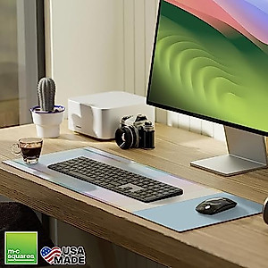 M.C. Squares 3-in-1 Dry Erase Desk Mat, Mouse Pad & Calendar | Erasable Writing White Board | Large Non-Slip Desktop Protector for Office, Home, School | Includes Wet Erase Marker | 34"x13"