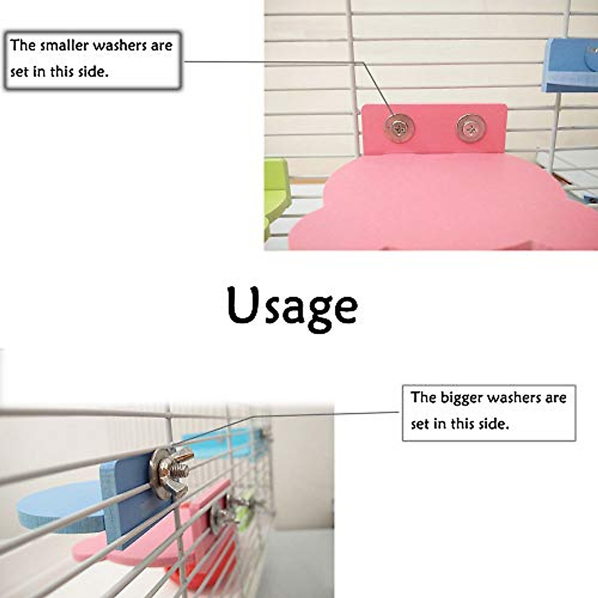 Oncpcare 3 Pcs Plastic Hamster Platform, Colourful Small Animals Stand, Decorating Little Gerbil Perch to Exercise, Funny DIY Plate Cage Accessories to Make a Different Ladder(Colour Random)