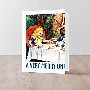 CafePress A Very Merry Unbirthday! Folded Greeting Card Matte