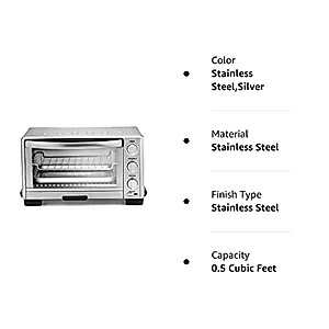 Cuisinart TOB-1010 Toaster Oven Broiler, 11.77" x 15.86" x 7.87", Silver (Renewed)