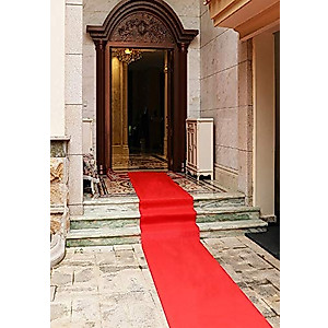Movie Night Red Aisle Runner 24 in × 15 ft Red Carpet Event Runner Wedding Rug for Indoor Outdoor Wedding Party Decorations