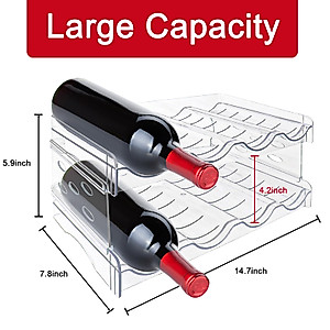 Water Bottle Organizer, 2 Tier 8 Containers Water Bottle Organizer for Cabinet, Stackable Plastic Clear Water Bottle Cup Holder,Drink/Water Bottle Storage Rack for Kitchen Countertop, Cabinet Freezer