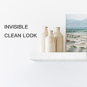 QEEIG White Floating Shelves Bathroom Decor- Wall Mounted Shelf Bedroom Modern Small 15 inch Set of 3