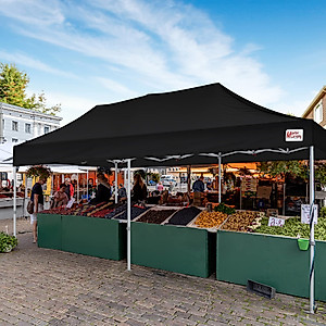 MASTERCANOPY 10x20 Premium Heavy Duty Pop Up Commercial Instant Canopy with Sidewalls(10x20 Black)