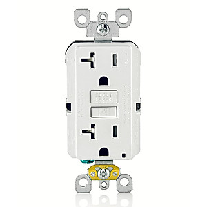 Leviton GFCI Outlet, 20 Amp, Self Test, Tamper-Resistant with LED Indicator Light, Protection from Electric Shock and Electrocution, GFTR2-W, White