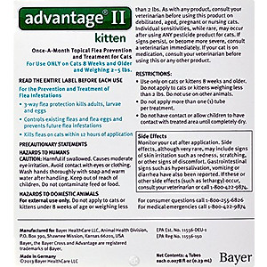 Bayer Advantage II Kitten Flea Treatment for Kittens, 2 - 5 lb, 4 doses