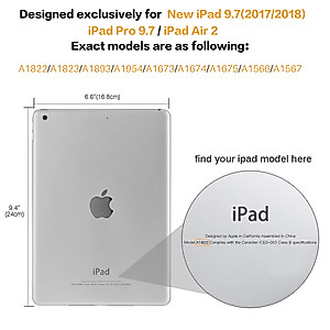 Case 9.7 inch for 2017 iPad 5th Generation Case /2018 iPad 6th Generation Case/ 2016 iPad Pro Case/iPad Air 2 Case, Heavy Duty Shockproof Silicone Protect Case - Ice/Blue