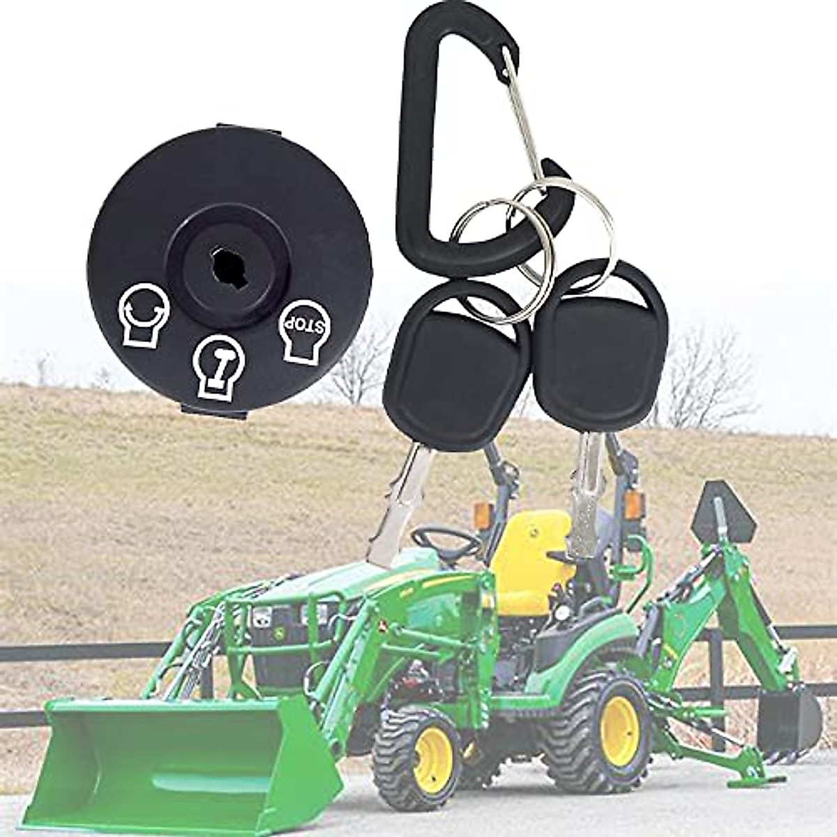 Ignition Starter Switch with Keys 3 Position Fits for AYP Bad Boy Cub Cadet Husqvarna Delta John Deere MTD John Deere Replaces 725-04228 925-04228 92504228 AM133596 583070001