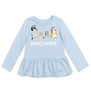 Bluey Bingo Little Girls 2 Pack T-Shirts Blue/Grey 7-8