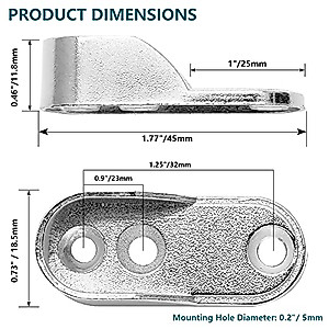 Jiozermi 2 Pack Oval Closet Rod End Supports, Flange Closet Rod Holder Fit for 15x30mm Oval Rods, Flanges Pole Sockets for Wardrobe Closet, Polished Chrome Finish