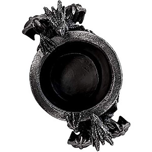 DWK - Literary Beasts - Twin Double Dragon Celtic Gothic Pen Pencil Desk Organizer Makeup Brush Holder Art Supply Caddy Home Office Accent Storage Accessory, Antique Silver Pewter, 6.5-inch