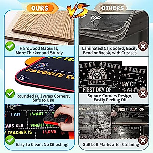 2 Pcs First Day of School Board, 12 x 10 Inch Double Sided First Day of School Sign for Preschool Kindergarten K12, Reusable Back to School Sign Chalkboard Photo Prop Supplies for Kids Girls Boys