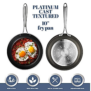 GOTHAM STEEL Platinum Cast Nonstick 12” Fry Pan Skillet with Ultra Durable Mineral and Diamond Triple Coated, Oven & Dishwasher Safe, 100% PFOA Free