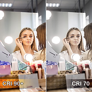 OmiBrite Dimmable E26 Led Bulb 60 Watt Equivalent, Globe Light Bulbs, Decorative Light Bulb, 6 Watt Neutral White 4000K, G16.5 Light Bulb for Chandeliers, Bathroom Makeup Mirror, 600lm, CRI95, 6Pack