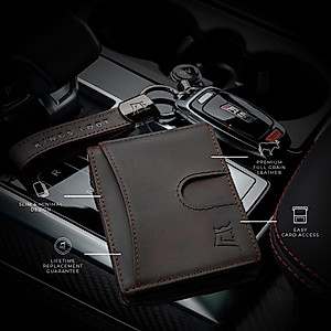 Kings Loot Money Clip Slim Minimalist Wallet for Men RFID Blocking | Slim Leather Wallets for Men | Mens Wallet Bifold | Slim Front Pocket Wallet for Men | 12 Card Holder Wallet for Men (Brown)