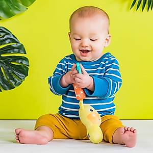 Bright Starts Giraffe Chime Along Friends Plush Take-Along Stroller or Carrier Toy, Ages 0 Month+