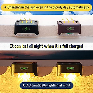 CHOWERFLY Solar Deck Lights 4 Pack Outdoor Waterproof Led Patio Fence Step Stairs Decorate Illumination Garden Dackyard Landscape Terrace Armrest (Warm White)