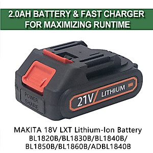 Cordless String Trimmer & Edger, T TOVIA 10 Inch Electric Weed Eater with LCD Power Display, Handle and Height Adjustable Grass Trimmer for Garden Yard, 21V 2.0Ah Battery and Charger Included