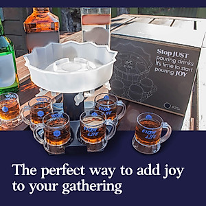 H.JOY Shot Dispenser, Unleash the Joy of Effortless Pouring for Social Gatherings and Parties - Pour 6 Shots Simultaneously with Unmatched Style, and Reliability (Nocturne Blue Black)
