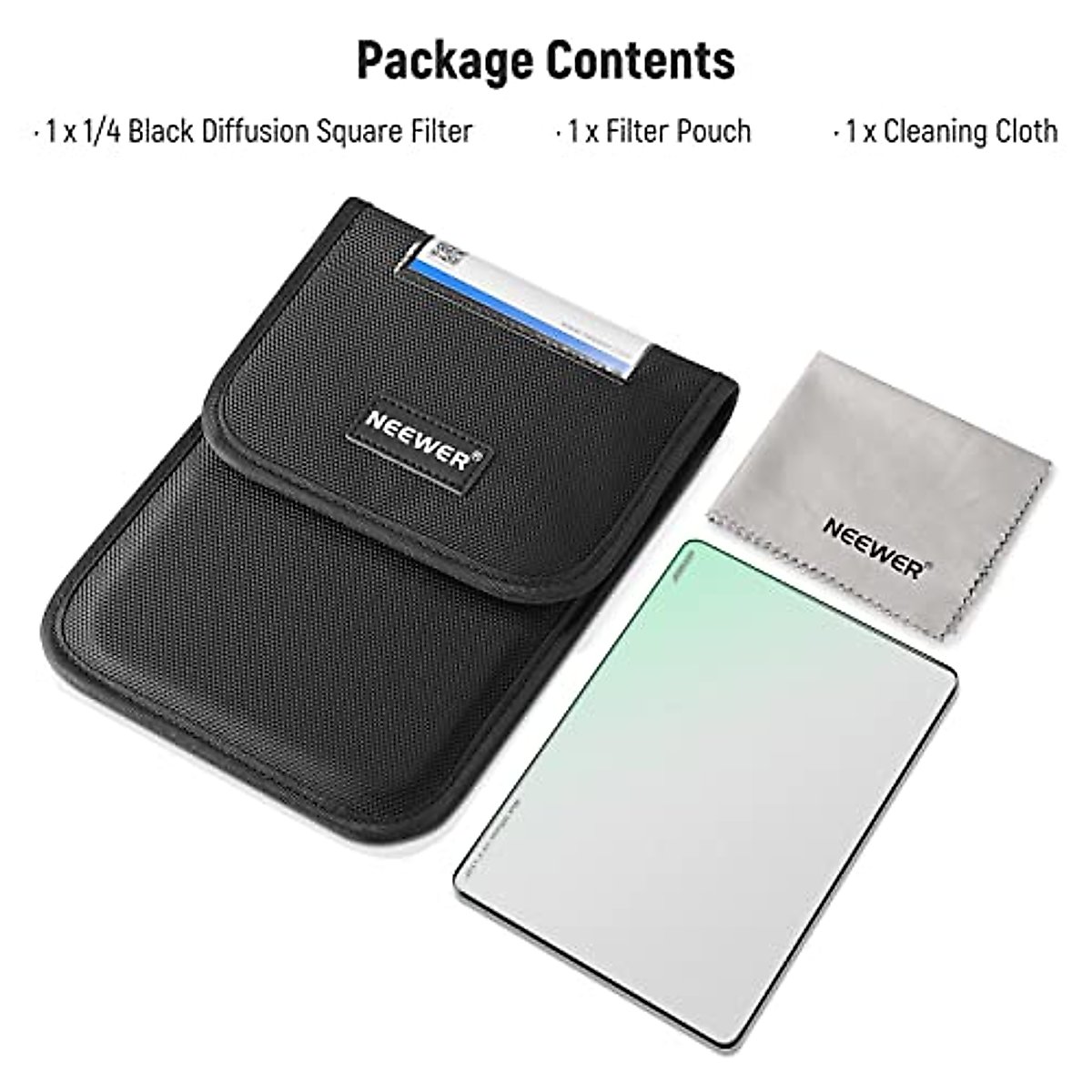 NEEWER 1/4 Black Diffusion Mist Dreamy Effect 4"x5.65" Cinema Square Filter (Rectangular) with HD Optical Glass Compatible with Tilta Compatible with SmallRig Matte Box for Cinematic Photo Videography