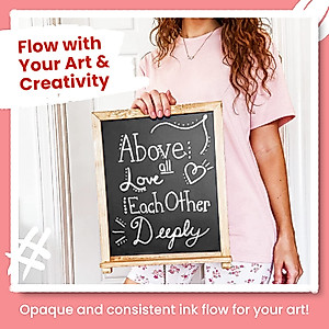 Chalkola White Chalk markers (6 Pack) - White Dry Erase Liquid Chalk Pens for Chalkboard, Blackboard, Window, Bistro, Car Glass, Board, Signs - Erasable ink 6mm Reversible Tip + 50 Chalk labels