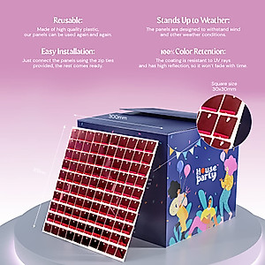 HOUSE OF PARTY Pink Shimmer Wall Backdrop Panels - 24 Pcs | Valentine's Day Square Sequin Backdrop, Shimmer Backdrop for Birthday, Wedding, Baby Shower, Bachelorette Party & Valentines Day Decorations