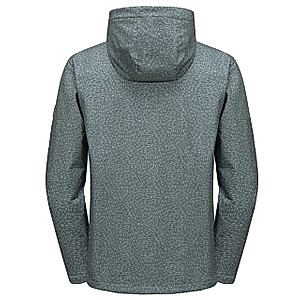 Little Donkey Andy Men's Lightweight Fleece Lined Jackets Hooded Windproof Jackets for Hiking Outdoor Gray Floral L