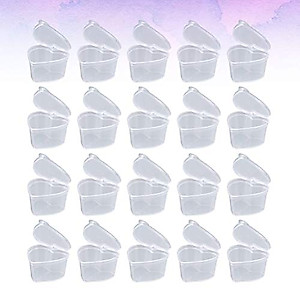 Sewroro Heart Shaped Storage Containers: 25PCS Transparent Plastic Boxes Heart Shaped Leakproof Containers with Lids for Liquid Foam Ball Soft Clay Snack Valentines Day Favor