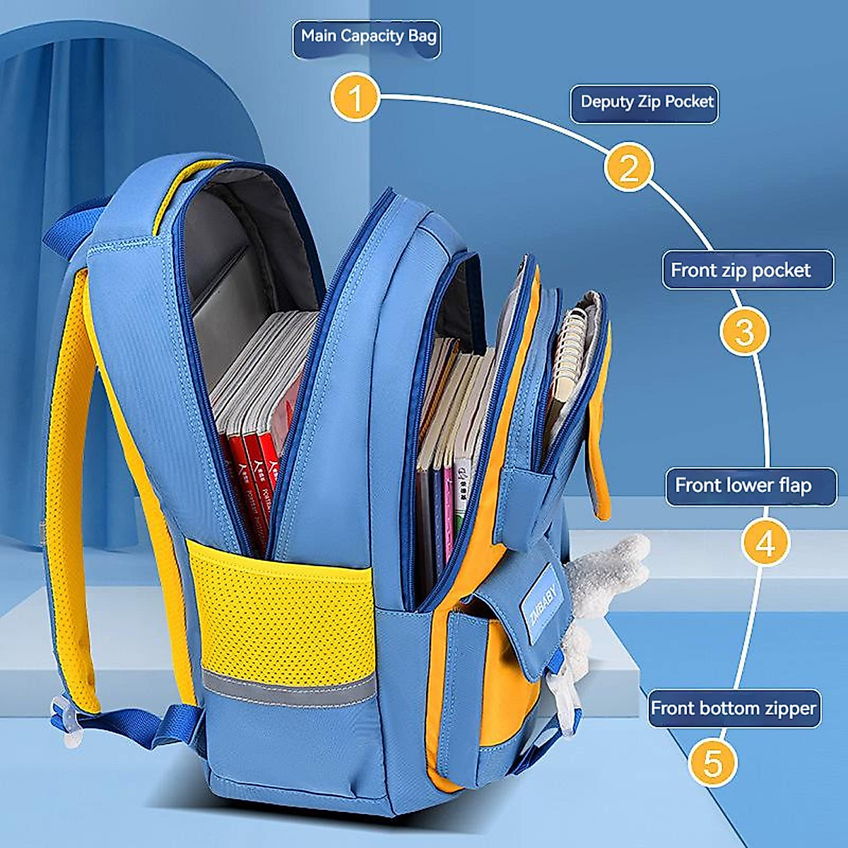 WYCY School Backpacks for Girls Large Bookbags for Teen Girls Cute Book Bag Bunny Kawaii Backpack (Pink)