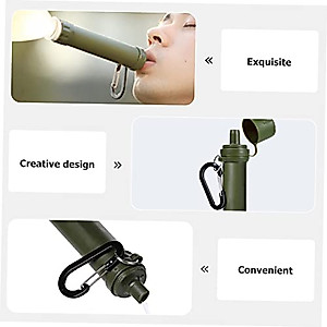 CLISPEED Water Bottle Straw Outdoor Filter Water Purification Tablets Water Filter Backpacking System Water Distiller Flat Water Bottle Portable Camping Hand Warmer Abs Travel