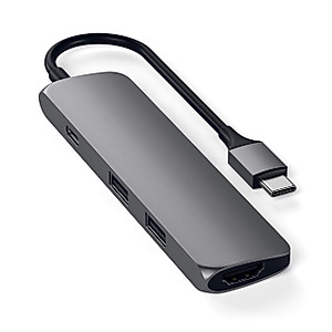Satechi USB C Hub Multiport Adapter, USB C Docking Station with 4K HDMI, 60W USB C PD Charging, 2 USB-A, for MacBook Pro/Air M1 M2 M3, Dell, HP, Surface, Lenovo - Space Gray