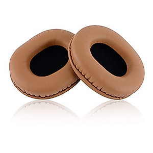 JECOBB Replacement Earpads for Audio-Technica ATH M50X M40X M30X M20X Professional Studio Monitor Headphones with Protein Leather & Memory Foam Ear Cushions (Brown)