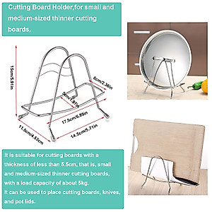 NentMent 2 Pack Cutting Board Rack Stand Pot Pan Lid Holder Cover Organizer Storage Stands Chopping Boards Drain Racks Single Slot Stainless Steel Wire Shelf Kitchen Gadgets