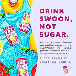 Swoon Barbie™ Pink Lemonade - Sugar Free Lemonade Low Carb, Paleo-Friendly, Gluten-Free Keto Drink - Strawberry Lemonade Made with 100% Natural Lemon Juice Concentrate - 12 Fl Oz (Pack of 12)