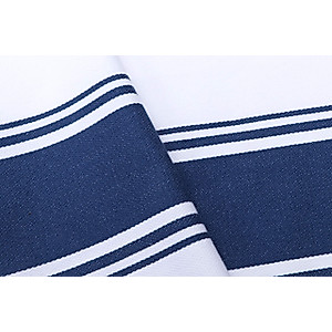 AMOUR INFINI Cotton Stripe Kitchen Towels Set of 4 Highly Absorbent, Super Soft, Quick Drying Dish Towels with Hanging Loop Oversized Washable Tea Towels (28x20 Inch - Blue)