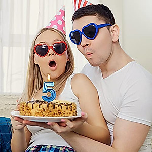 BLUE TOP 2.8 Inch Birthday Cake Candles Number Candles Birthday Candles for Cake,Cake Topper Decoration for Kids,Adults,Party,Anniversary,Milestone Age.(Blue Number 2)