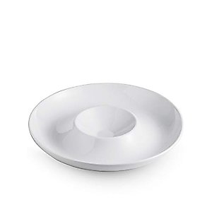 LAUCHUH Porcelain Chip and Dip Serving Set Divided Serving Trays Appetizers and Cheeses Serving Platter Compartment Dish 12-inch set of 1