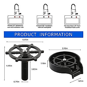 Essbhach Glass Rinser for Kitchen Sink, Faucet Bottle Washer Cleaner, Cup Rinser for Bar Sink, Glass Cleaner SInk Accessories, Black