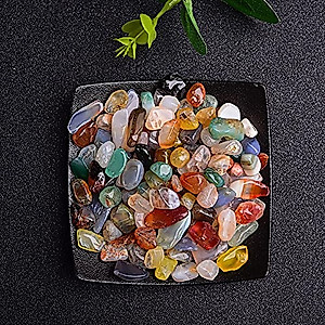 FUFIZU 50/100g Natural Crystal Rose Quartz Amethyst Mixed Colorful Raw Stones Rock Crystals Tumbled Gravel Specimen Suitable Aquarium SHENGYUYIN (Color : Red, Size : 50g)
