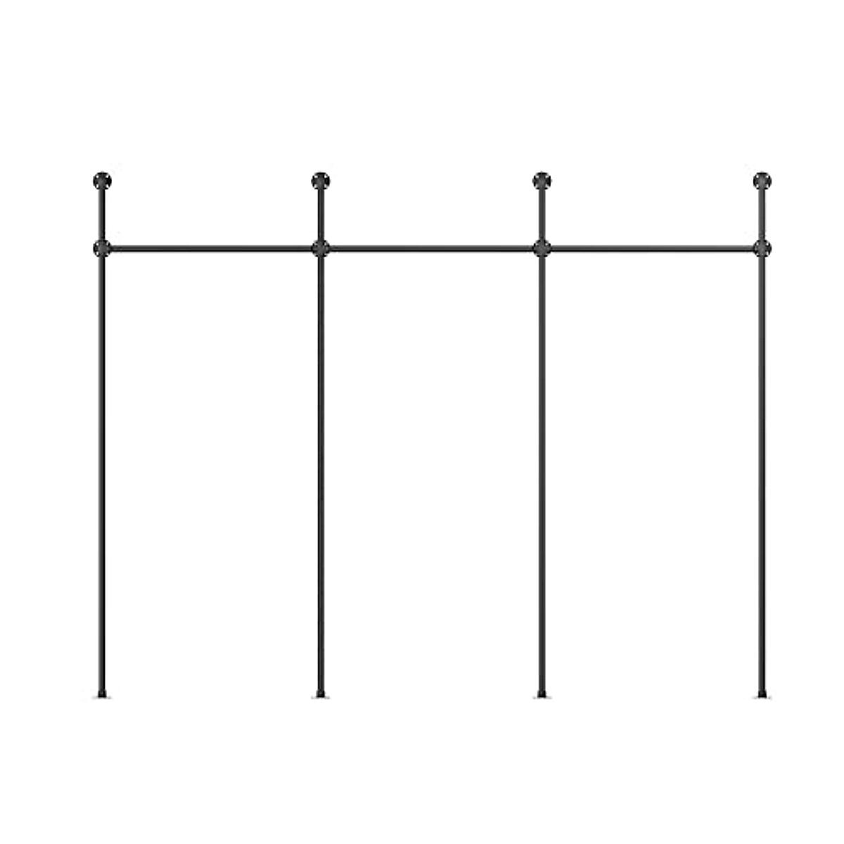 OUBITO Industrial Pipe Clothing Rack,Moden Commercial Grade Pipe Clothes Racks,Wall Mounted Closet Storage Rack,Hanging Clothes Retail Display Rack,Heavy Duty Steampunk Garment Racks,Black(Three)