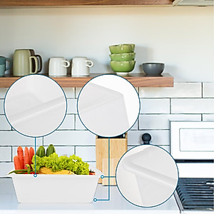 ABuff 5 Pack Bus Tubs Commercial Tote Box, 8 L White Plastic Storage Bin with Handles, Heavy Duty Restaurant Wash Basin Bus Box for Kitchen Organization Storage