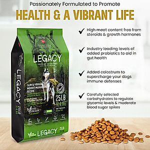 LEGACY All Life Stages Premium Grain-Free Dry Dog Food | Slim & Vibrant Weight Management | Chicken Recipe | 25lb