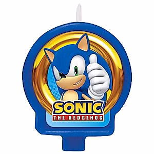Sonic Birthday Candle - 2 3/5" x 2 2/5" | Multicolor | 1 Pc.