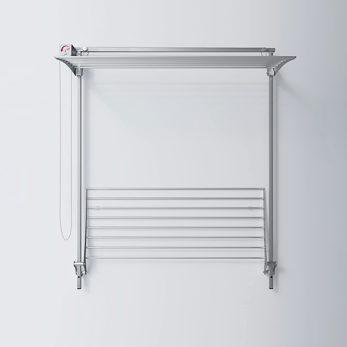 foxydry Wall Plus, Wall Mounted Drying Rack, Wall Clothesline, Laundry Drying Rack Foldable and Suspended Clothesline in Aluminium and Steel